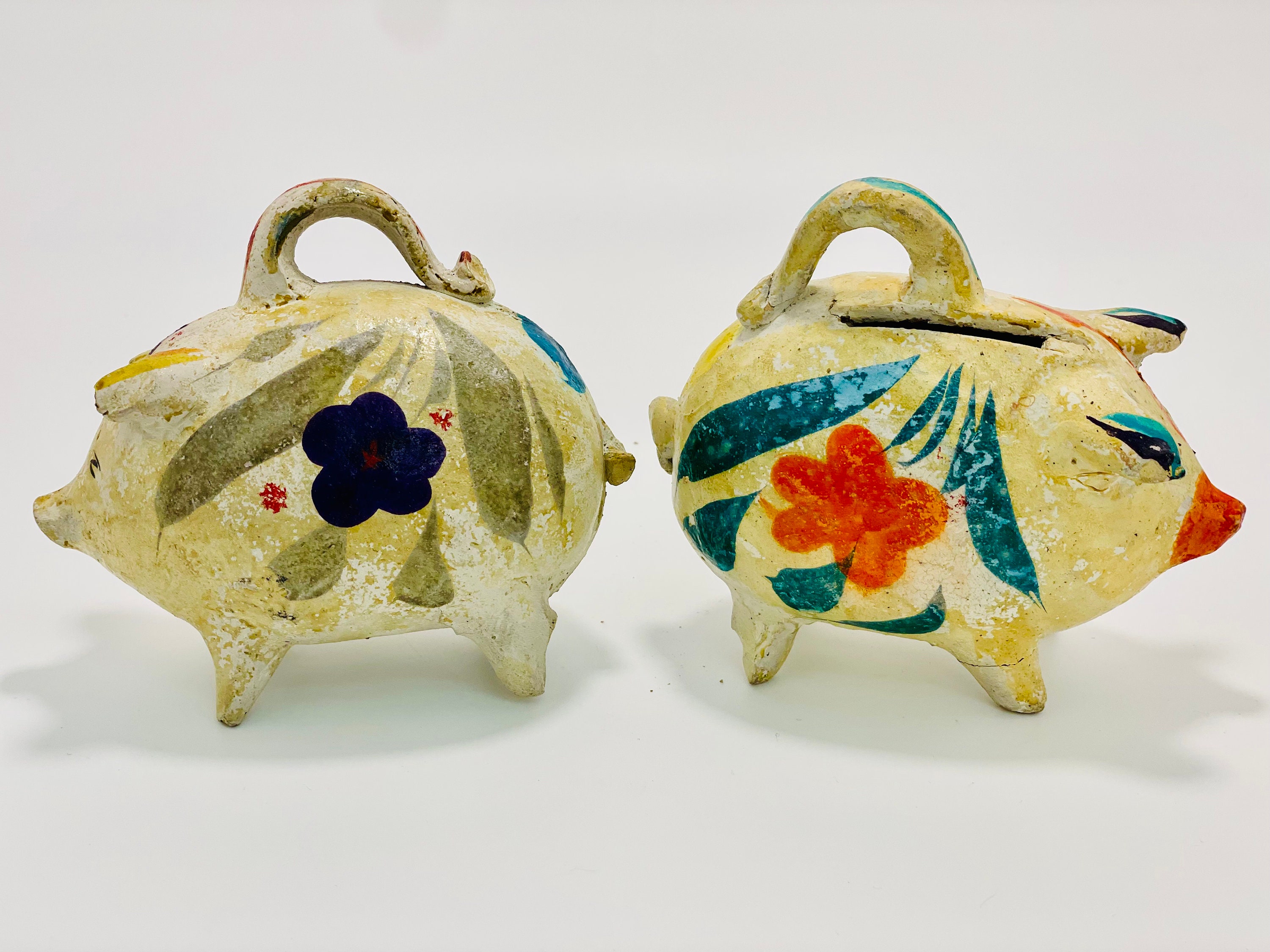 Vintage Mexican Pottery Souvenir Piggy Bank, Clay Pig Breakable Coin ...