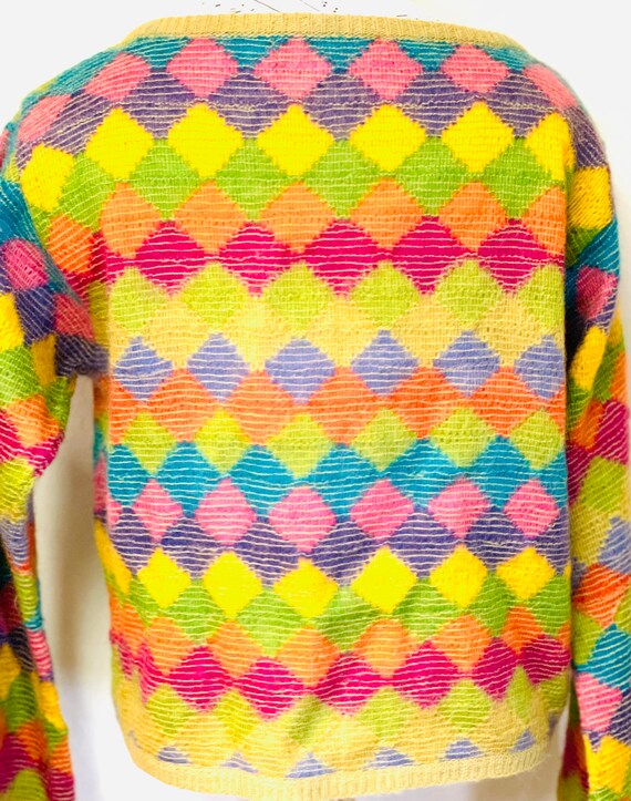 1980's One Step Up Argyle Mohair/Acrylic Argyle Sweat… - Gem