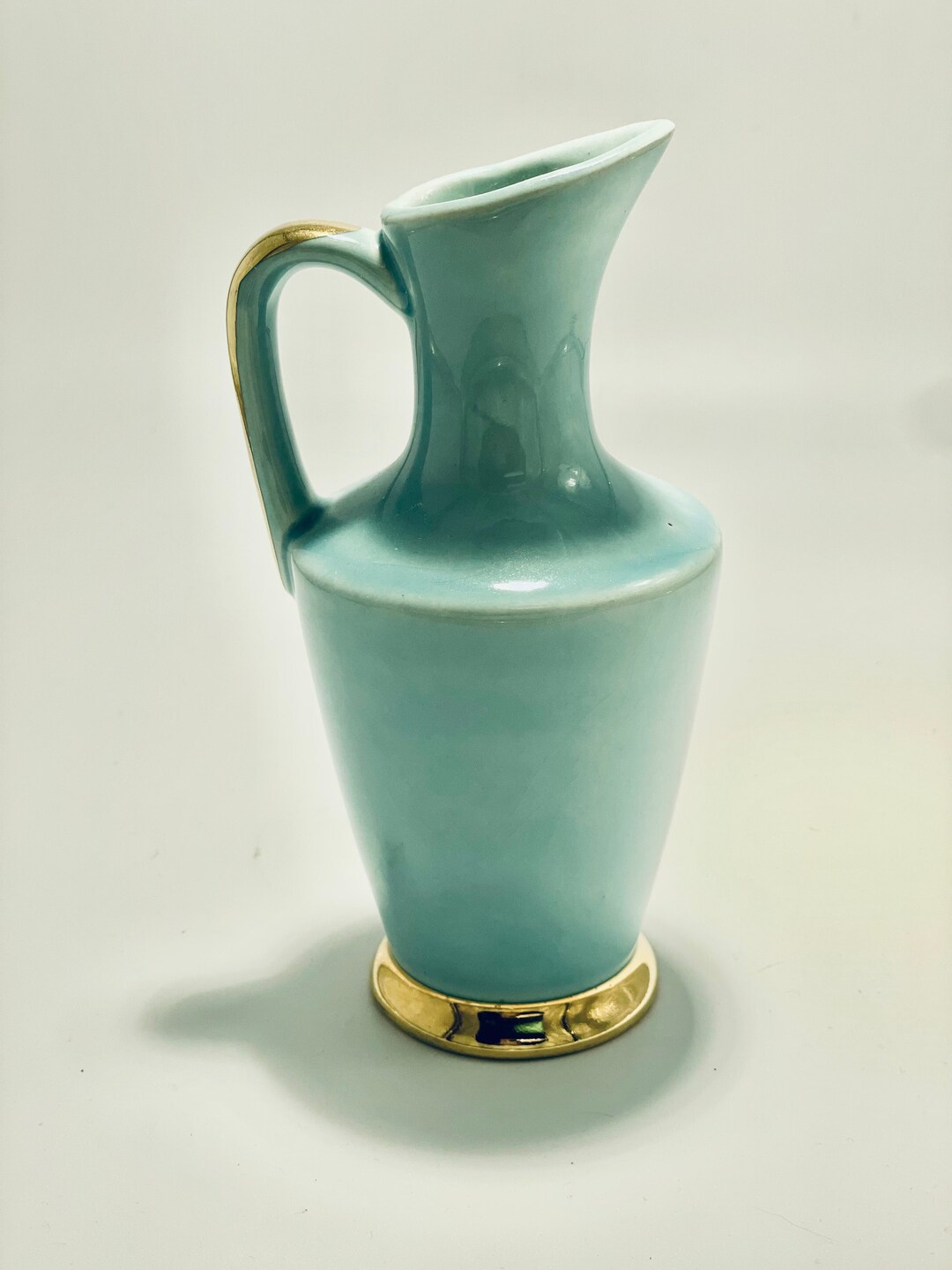 MCM Ceramic Light Blue Pitcher - Etsy