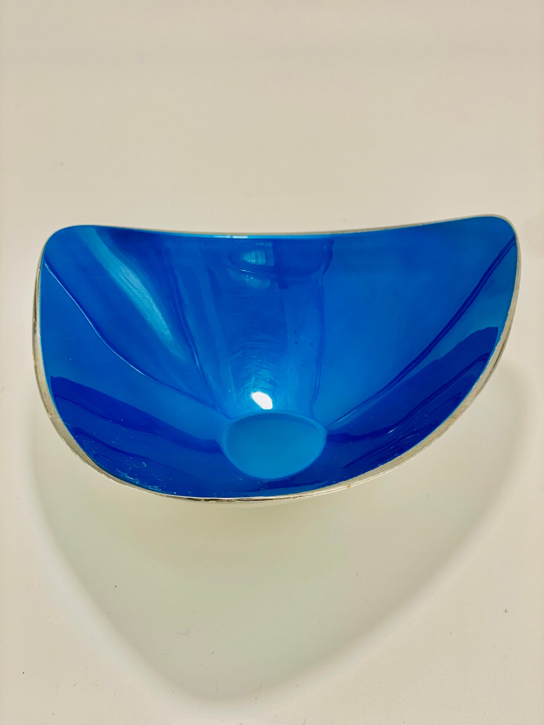 Mid Century Reed and Barton Blue Enamel Bowl - Etsy