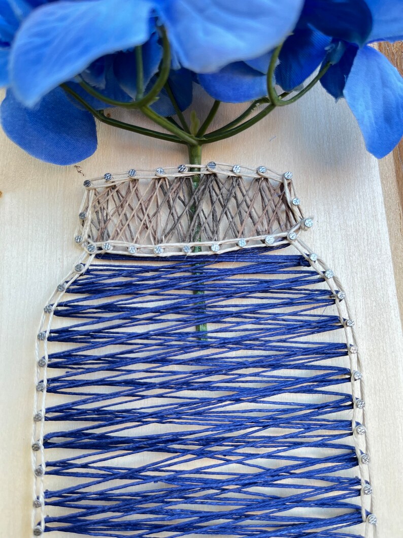 Mason Jar String Art | String Art With Flowers | Mason Jar Wall Art - Etsy