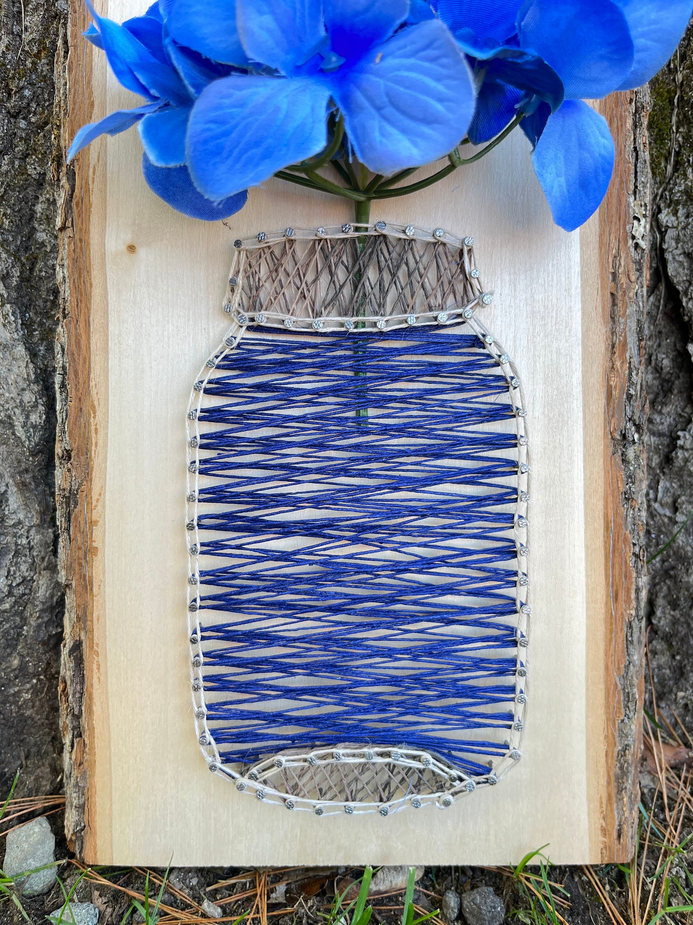 Mason Jar Art With Flowers | String Art With Flowers | Mason Jar Wall ...