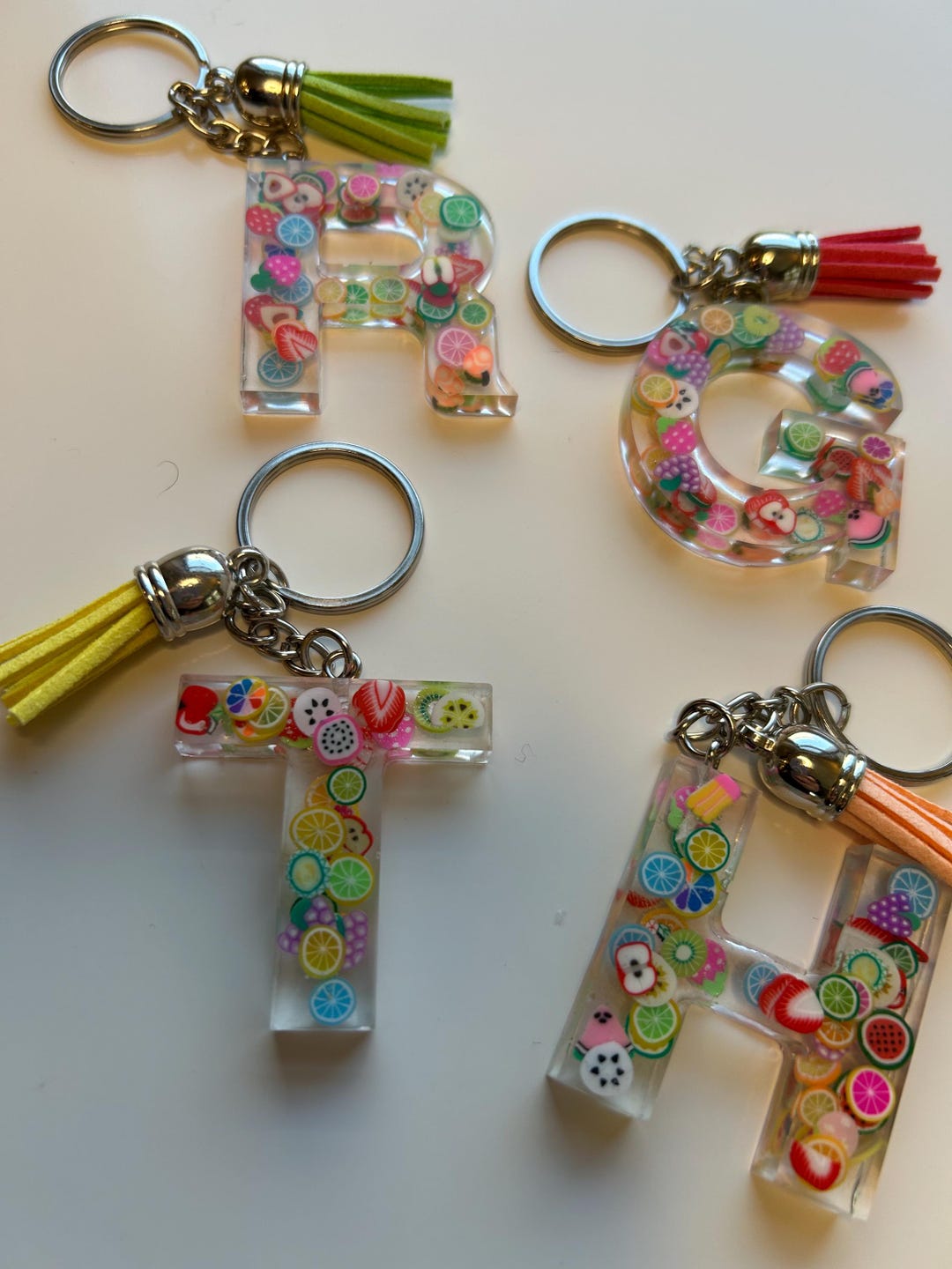 Letter Resin Keychains | Monogram Resin | Letter Keychain - Etsy