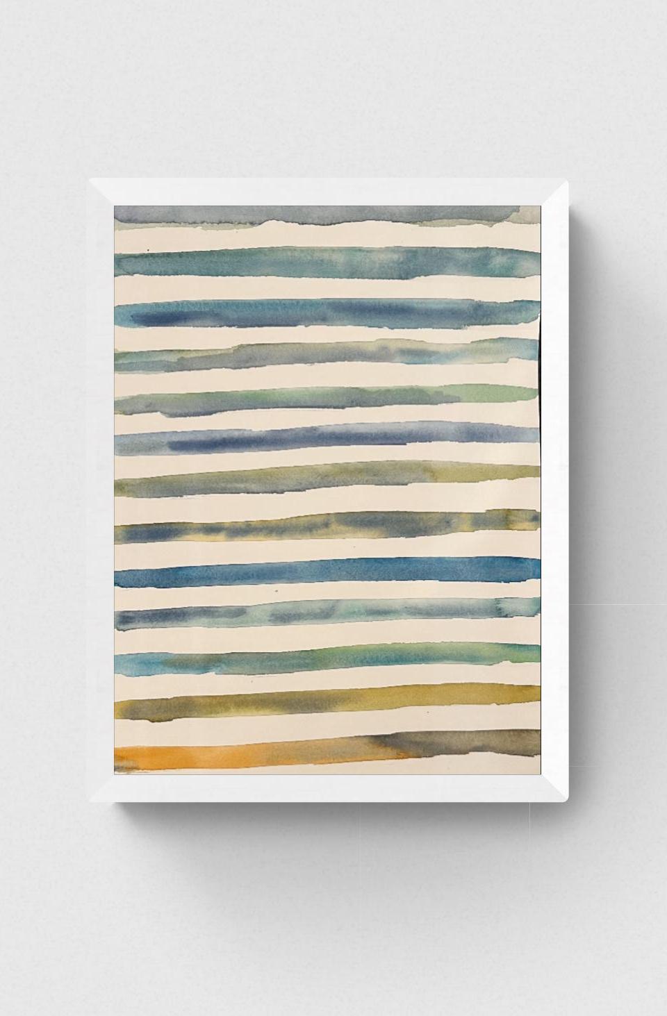 Rainbow Stripes | Rainbow Watercolor Stripes | Modern Watercolor Art - Etsy
