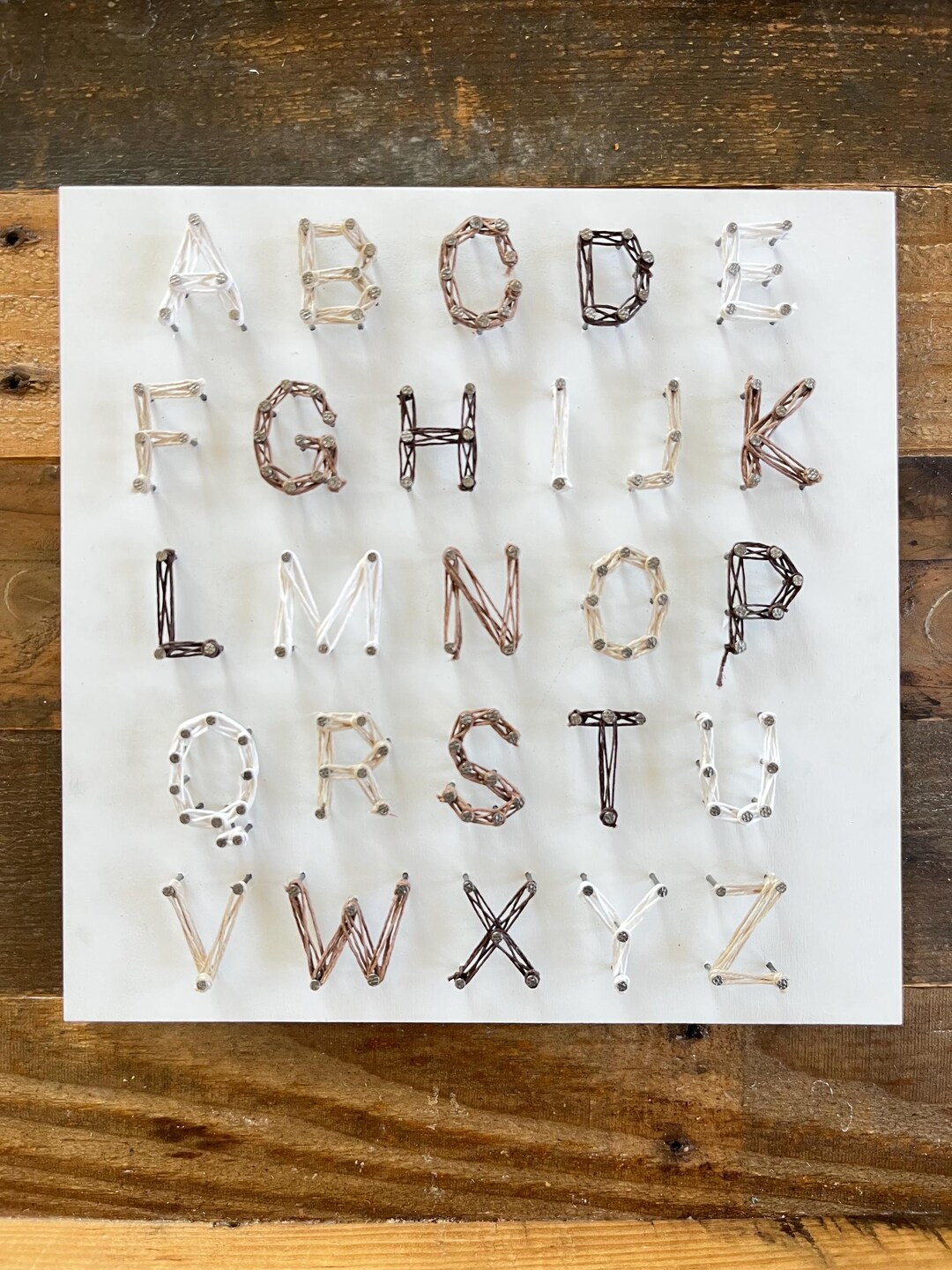 Alphabet String Art | ABC Nursery Art | Baby Girl Baby Boy Nursery Art | Alphabet Art | Unique ...