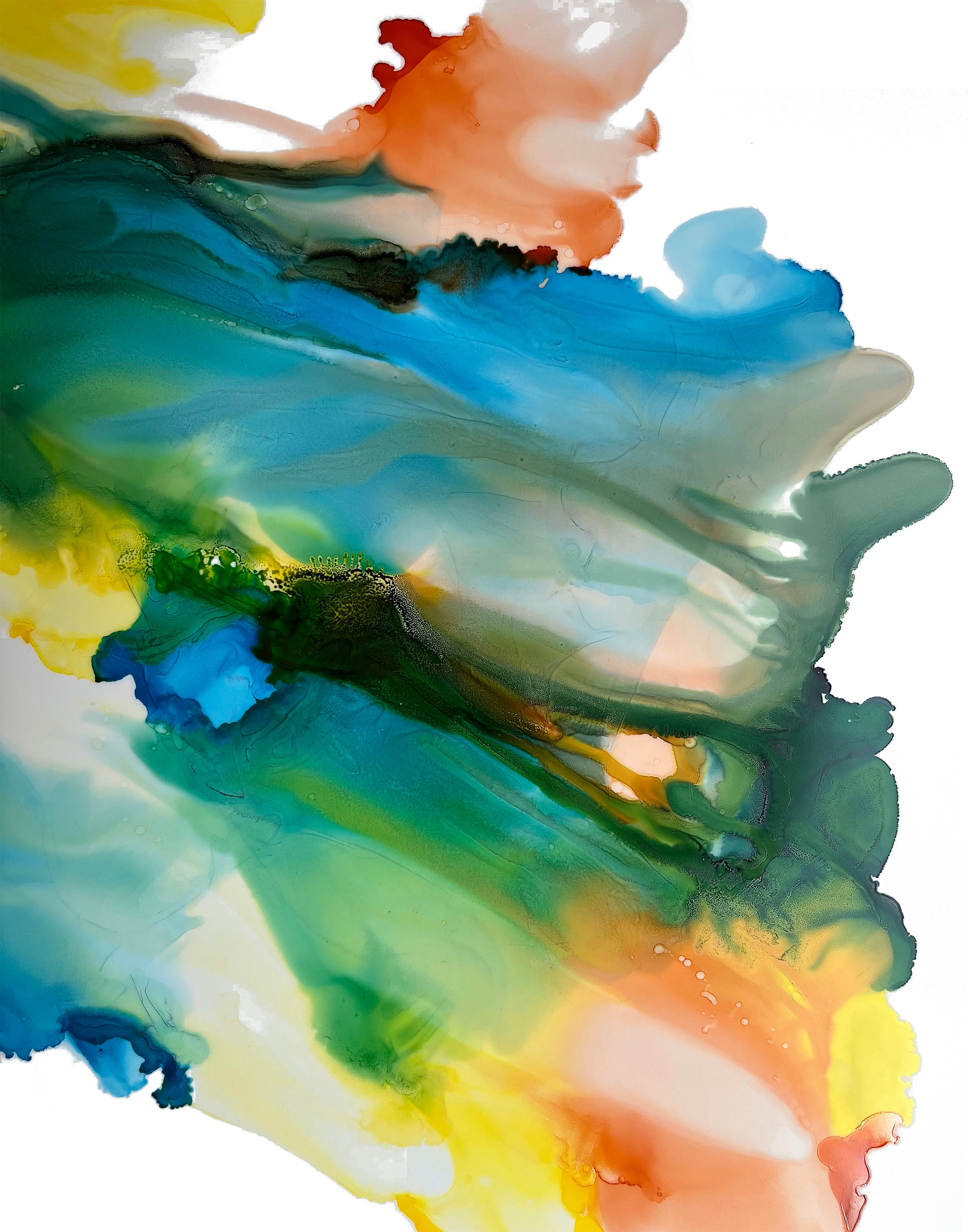 Ocean Breeze Painting Abstract Ocean Painting Colors Ocean Ink Painting ...