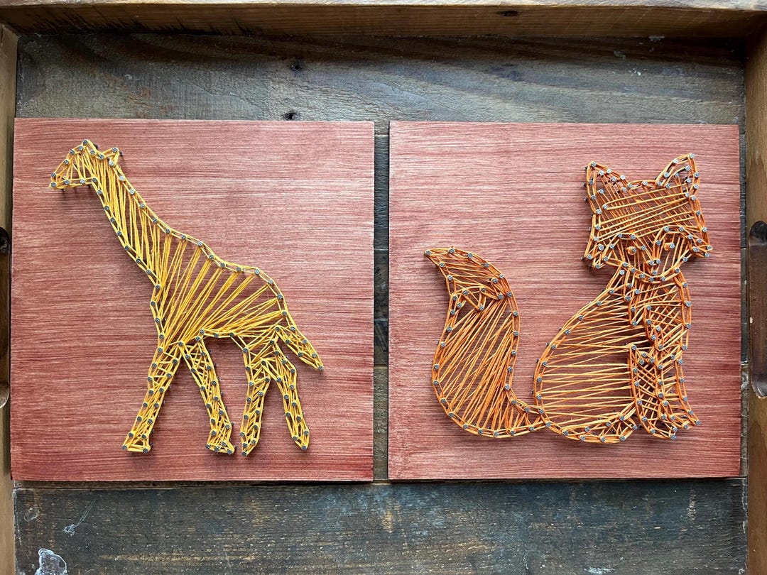 Fox String Art | Giraffe String Art | Baby Gift String Art | Unique ...