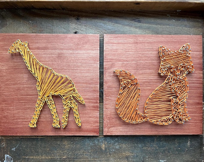 Fox String Art | Giraffe String Art | Baby Gift String Art | Unique ...