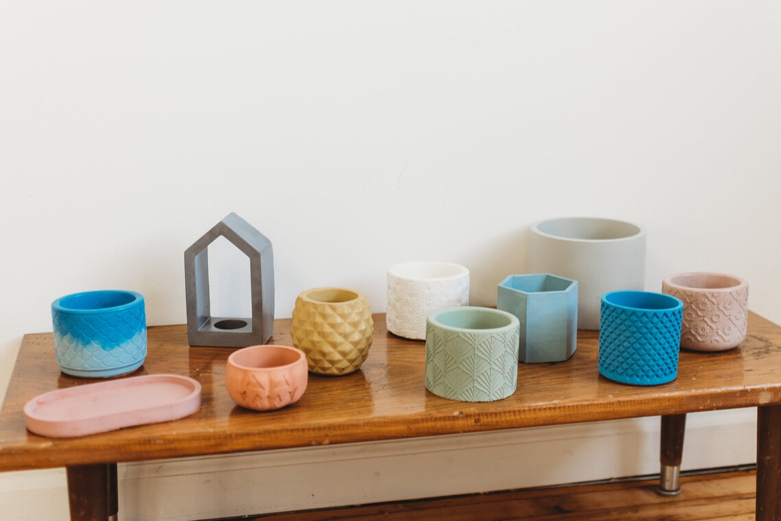 Handmade Sphere Container | Round Cement Planter | Spherical Concrete ...