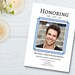 Blue Frame Funeral Program Template | Memorial Program Template ...