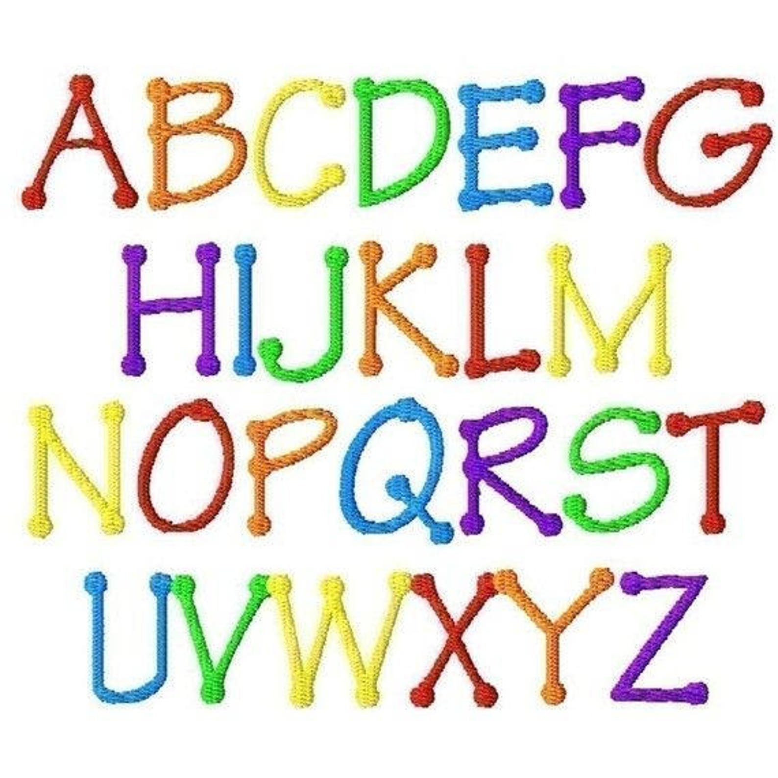 Tinker Toy Font Design PES BX SEW File Formats Machine Embroidery 4 ...
