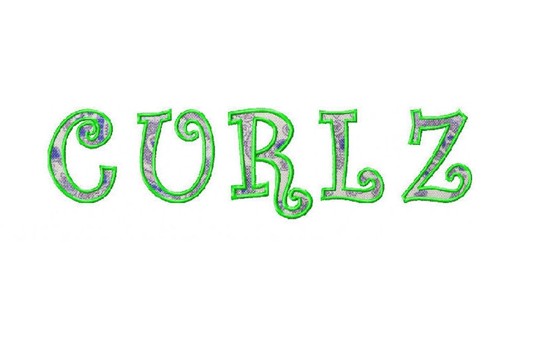 Curlz Font Applique Embroidery File 4x4 Hoop PES File Instant Download ...