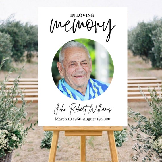 In Loving Memory Sign Memorial Sign Funeral Welcome Sign | Etsy