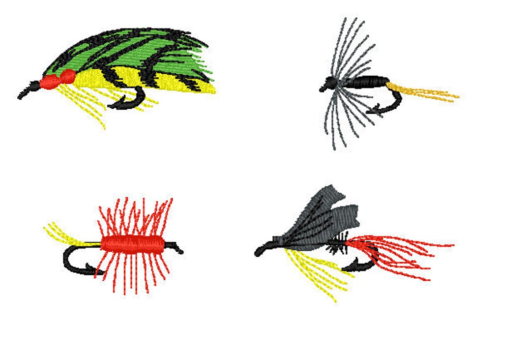 Fly Fishing Flies Embroidery Design Pes Dst Sew Jef File Formats ...