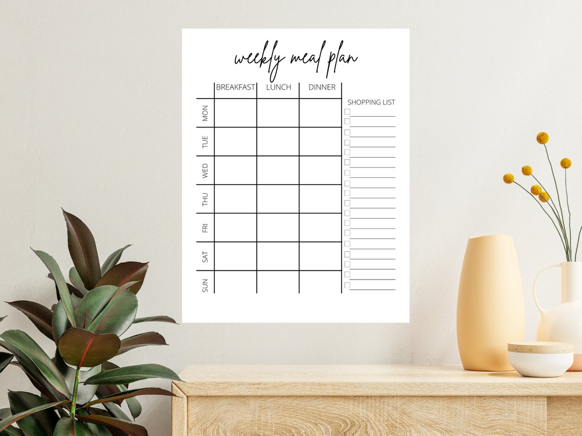 Grocery List Tracker Weekly Meal Plan Food Journal Printable - Etsy