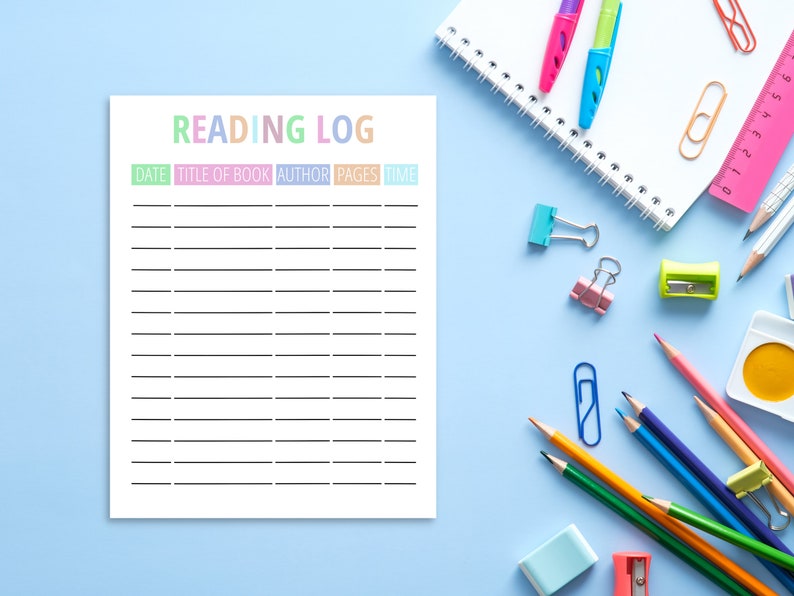 Kids Reading Log Classroom Reading Log Kids Book List Childrens Book ...