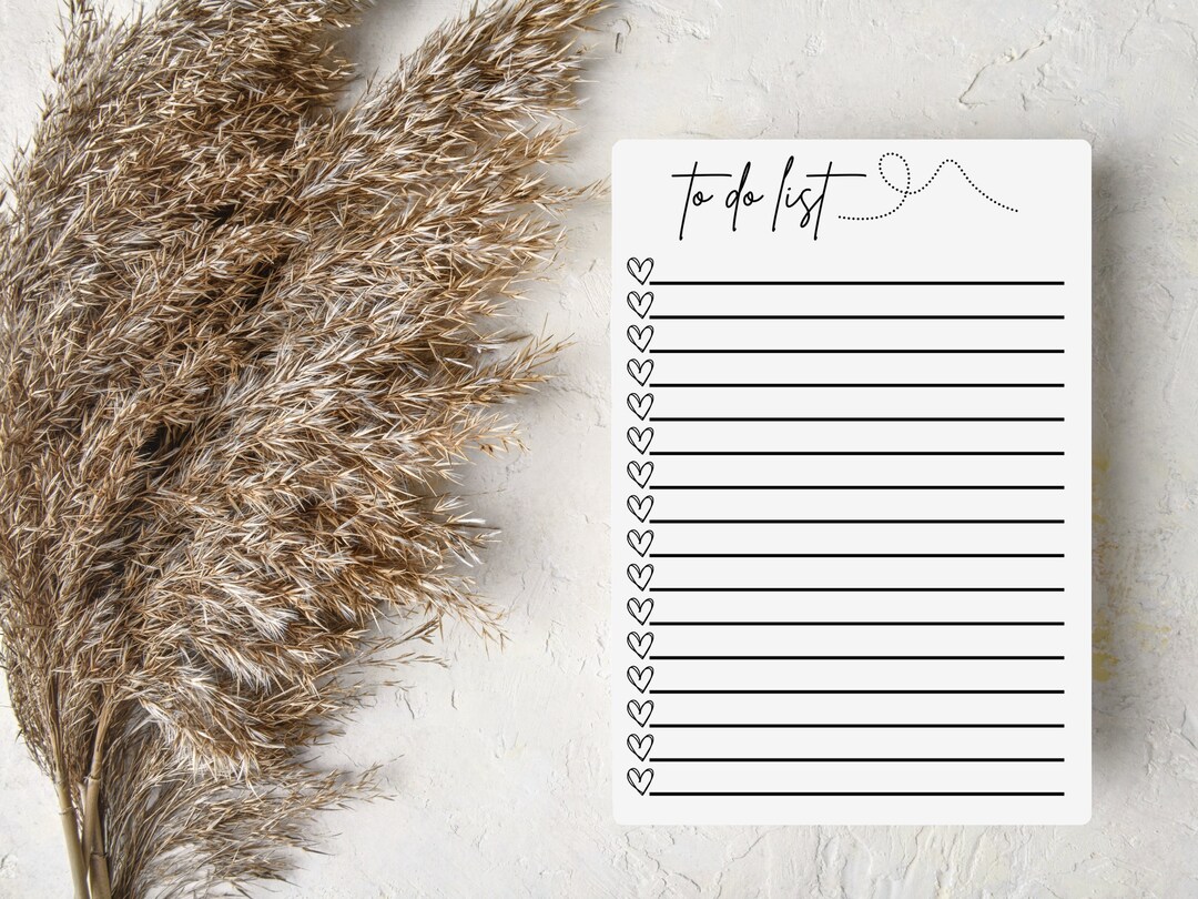 Printable to Do List Daily Checklist Bullet Journal to Do List Task ...