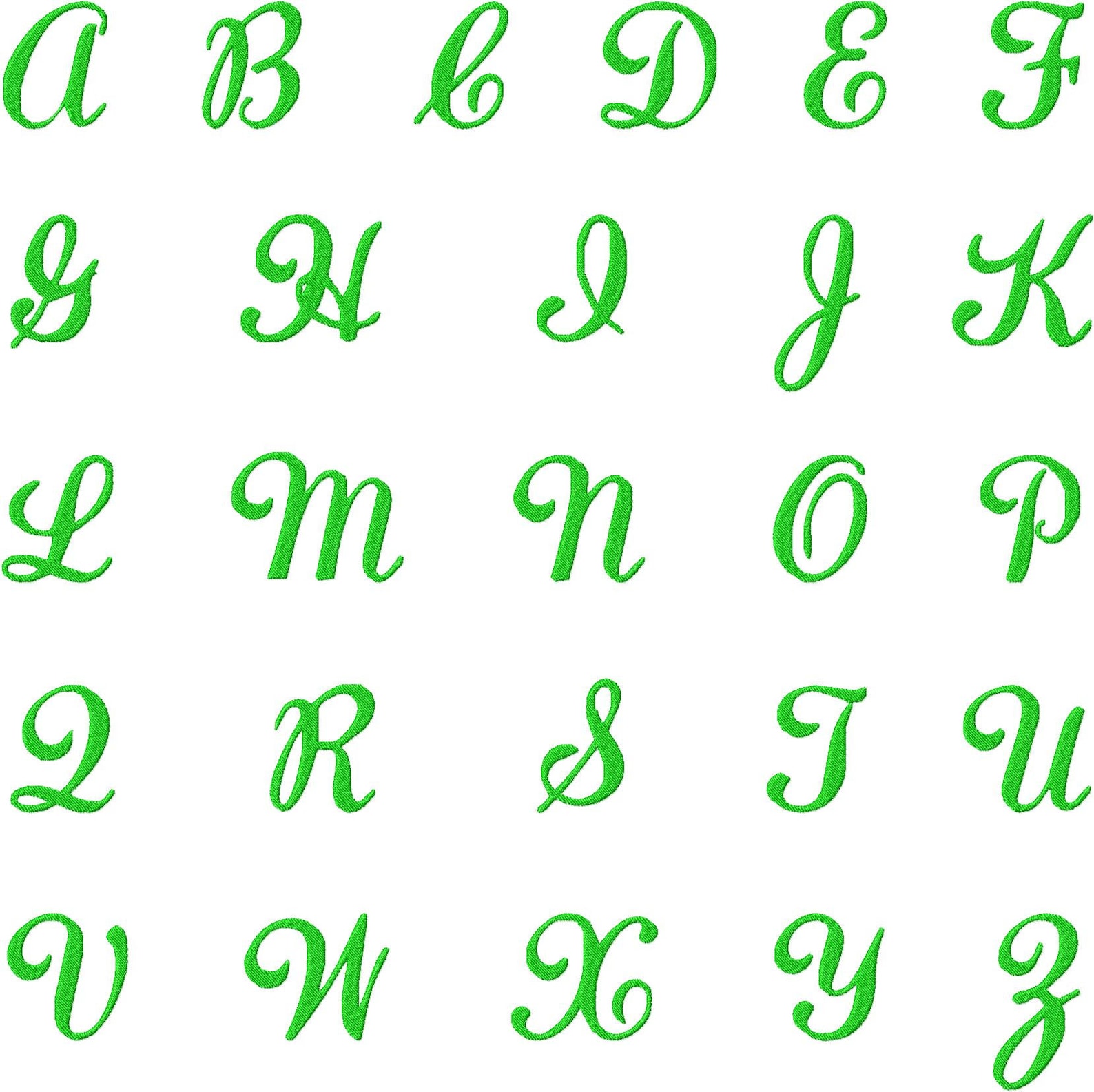 Cursive Embroidery Font PES File Instant Download Monogram Letters ...