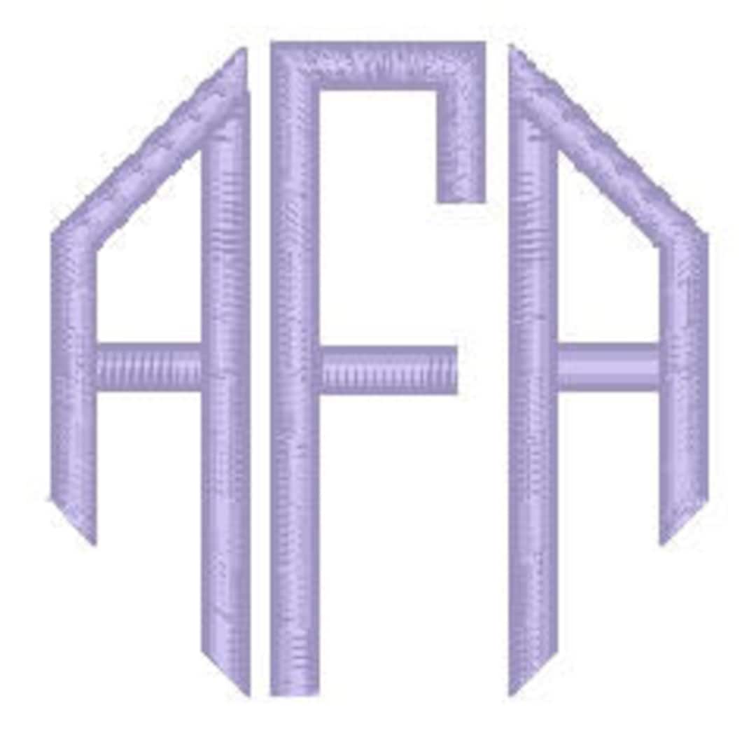 Block Circle Monogram 3 Letter Design Embroidery Font Design Machine ...