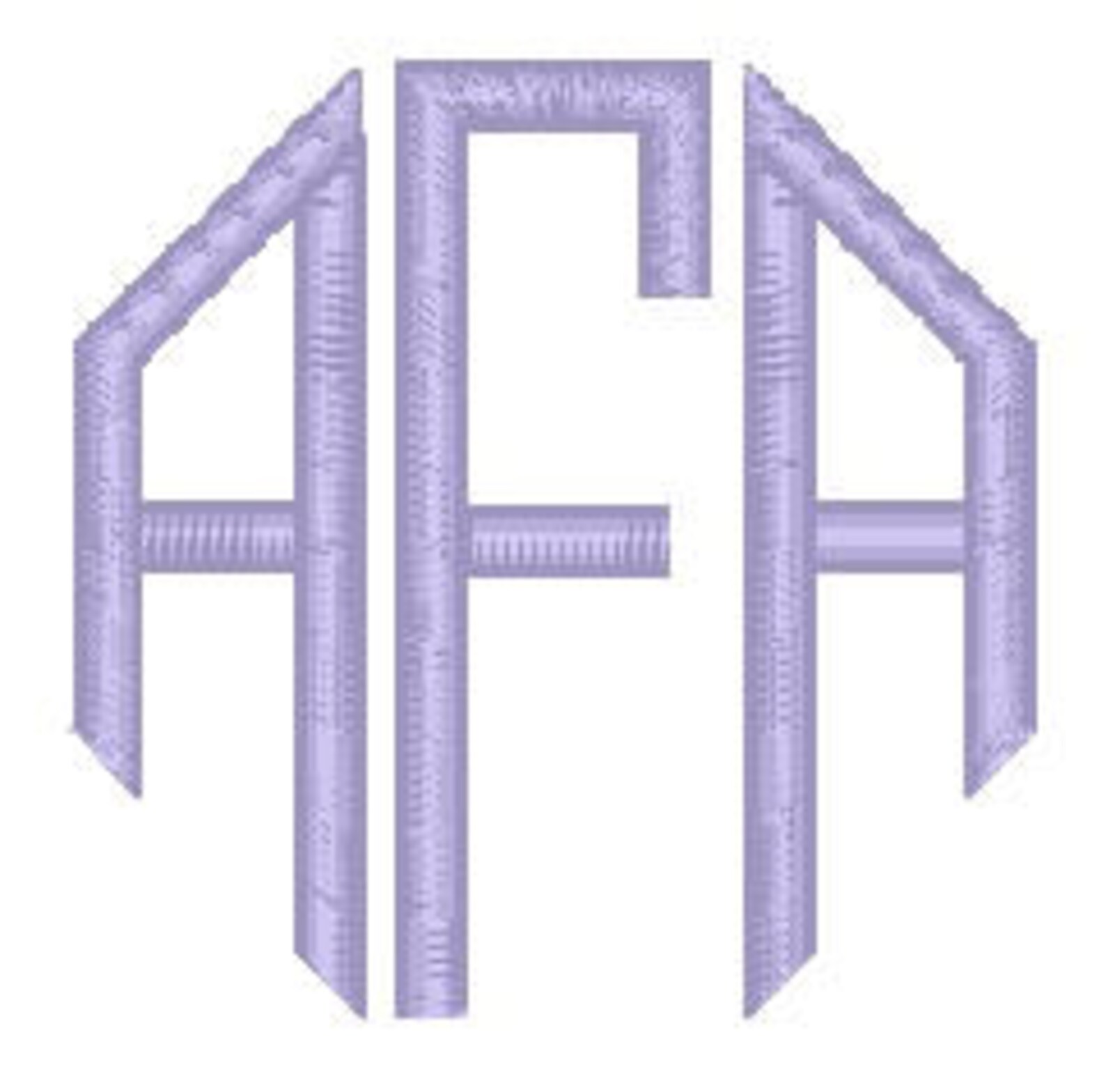 Block Circle Monogram 3 Letter Design Embroidery Font Design - Etsy