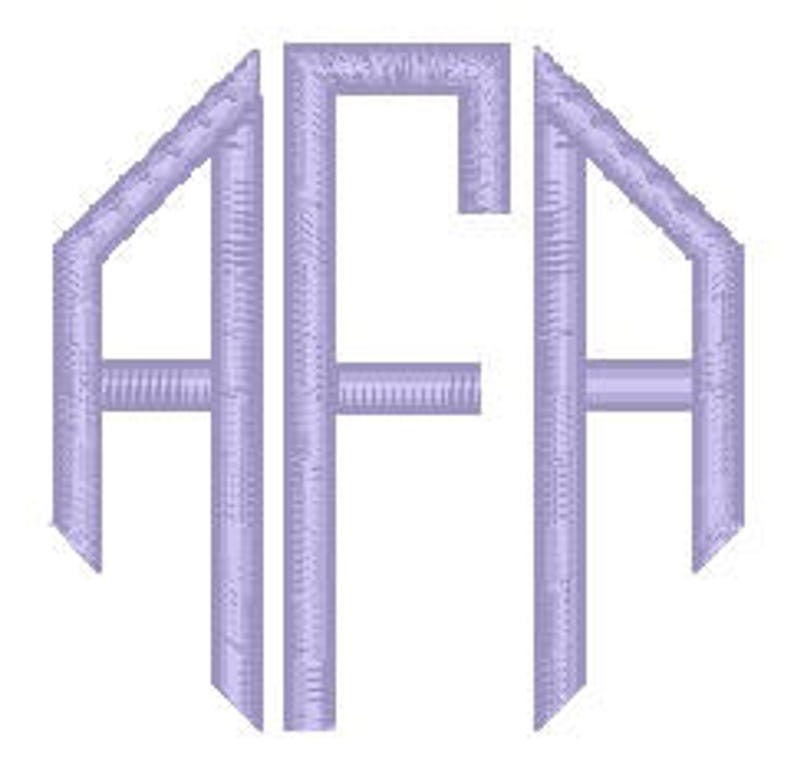 Block Circle Monogram 3 Letter Design Embroidery Font Design - Etsy