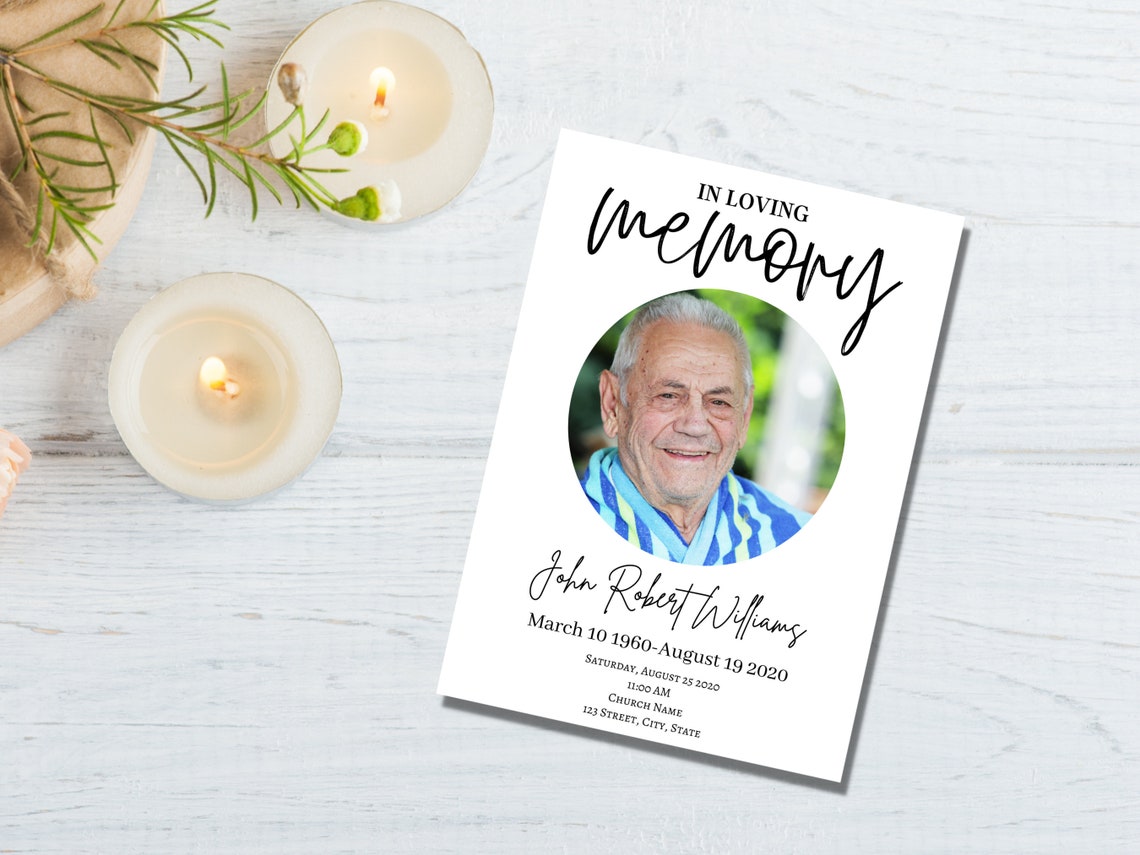 6 Page Funeral Program Template | Memorial Program Template | Funeral ...