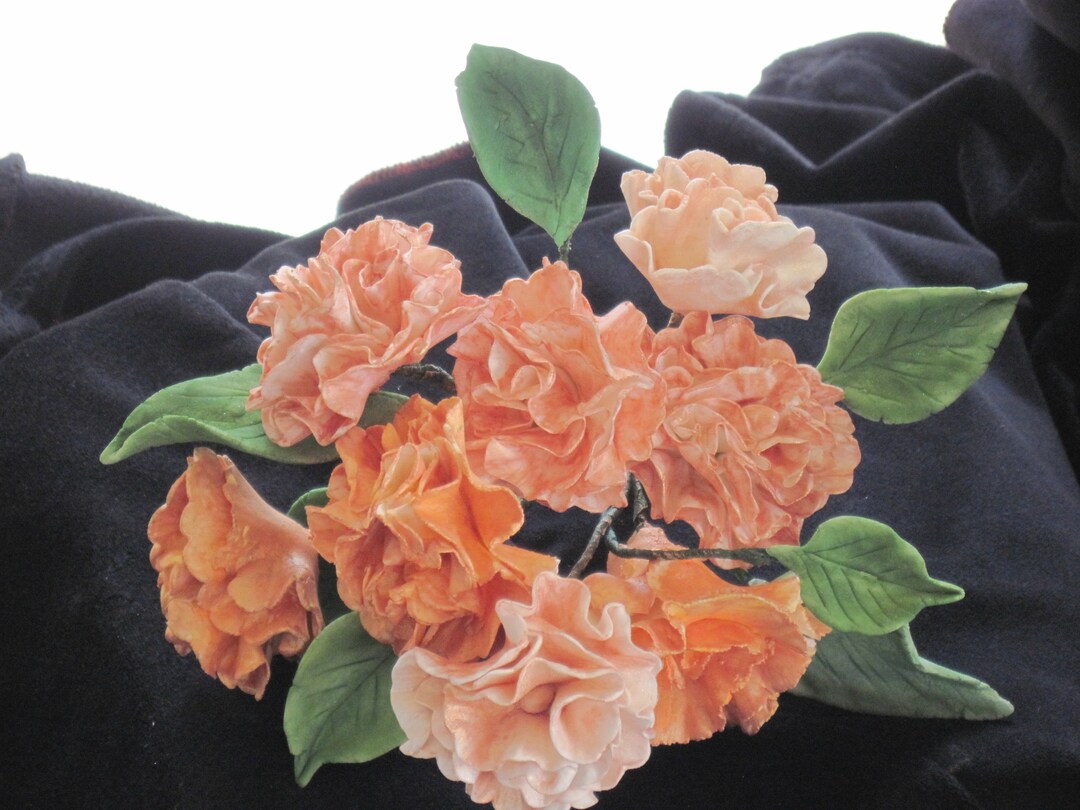 Orange and Copper Carnation Bouquet - Etsy