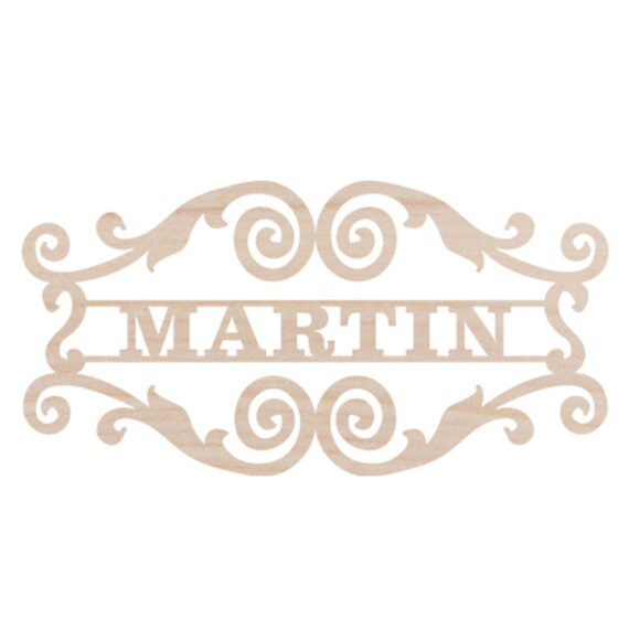 Vine Name Design Wood Monogram Entryway Personalized sign | Etsy