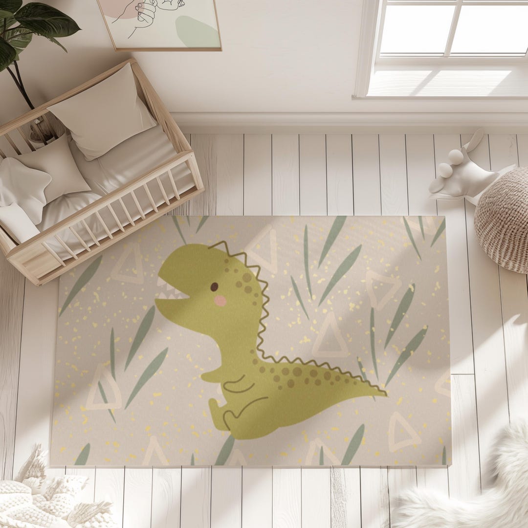 Dinosaur T-rex Area Rug, Bohemian Design, Neutral Decor, Boho Nursery ...