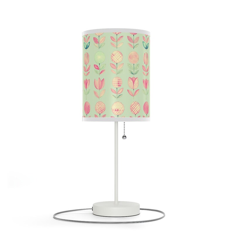 Girly Nursery Lamp, Girl Bedroom Lighting, Pink Flower Baby Lampshade ...