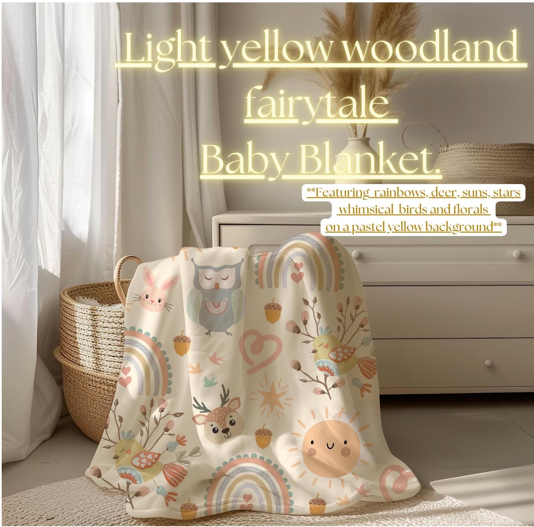 Pastel Yellow Baby Blanket, Nursery Bedding, Crib Throw, Newborn ...