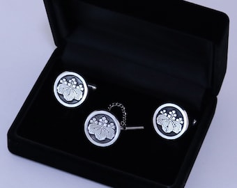 Japanese Silver Kamon Pendant Paulownia Clan Crest | Etsy