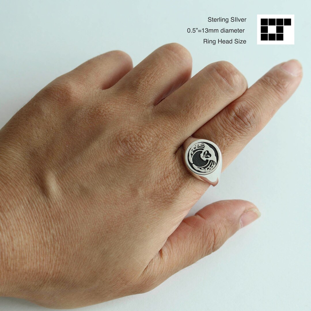 Ring - Flying Owl in a Circle - Japanese Kamon Ring - Etsy