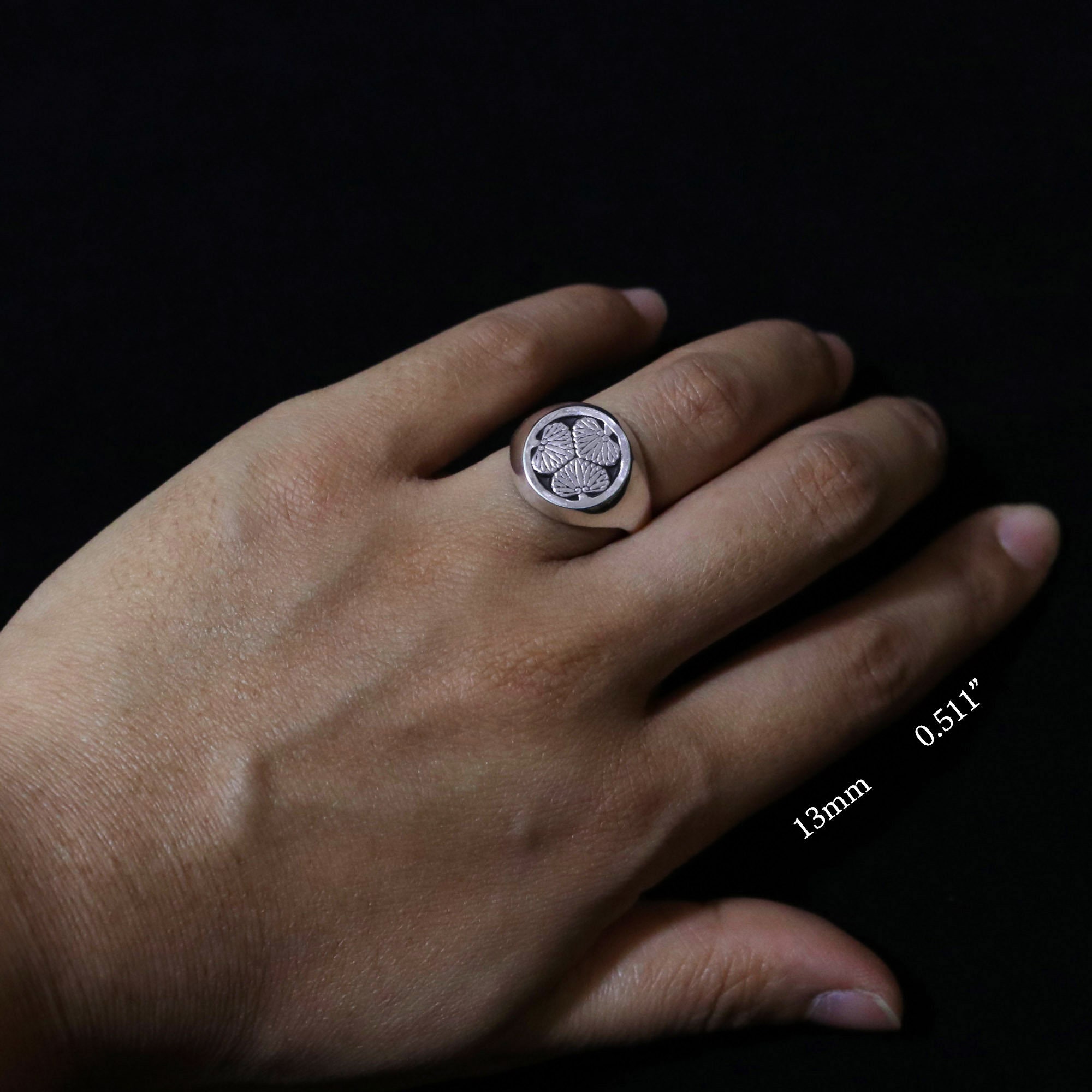 Tokugawa Mallow Small Ring Japanese Kamon ring | Etsy