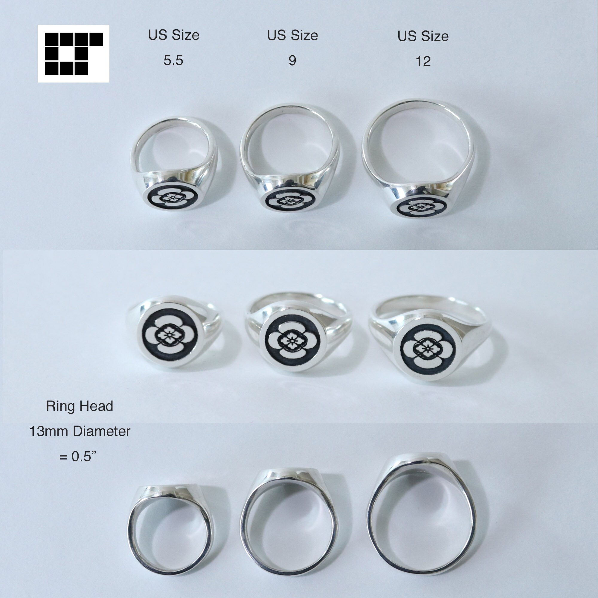 Kenkatabami in a Circle Small Ring Japanese Kamon Ring | Etsy