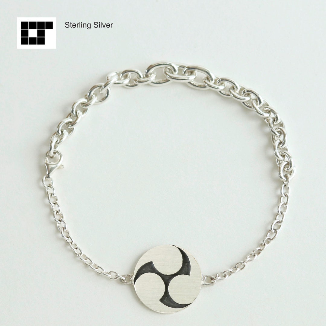 Sterling Silver Bracelet - Kamon - Japanese Clan Crest Bracelet ...