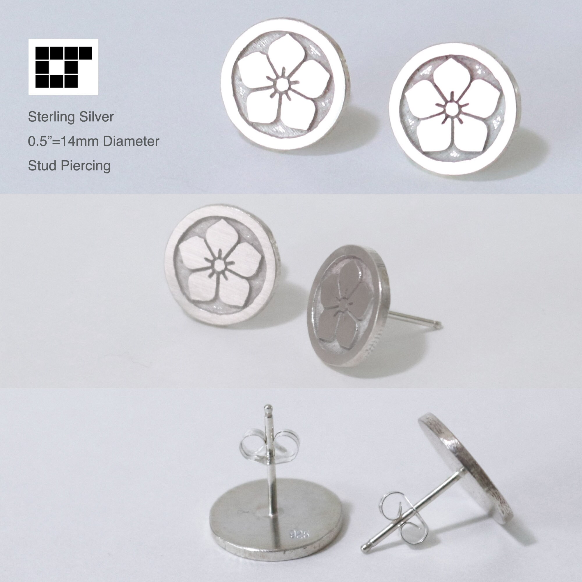 Kamon Earrings Nine Bamboo Leaves in a Circle Japanese Clan - Etsy