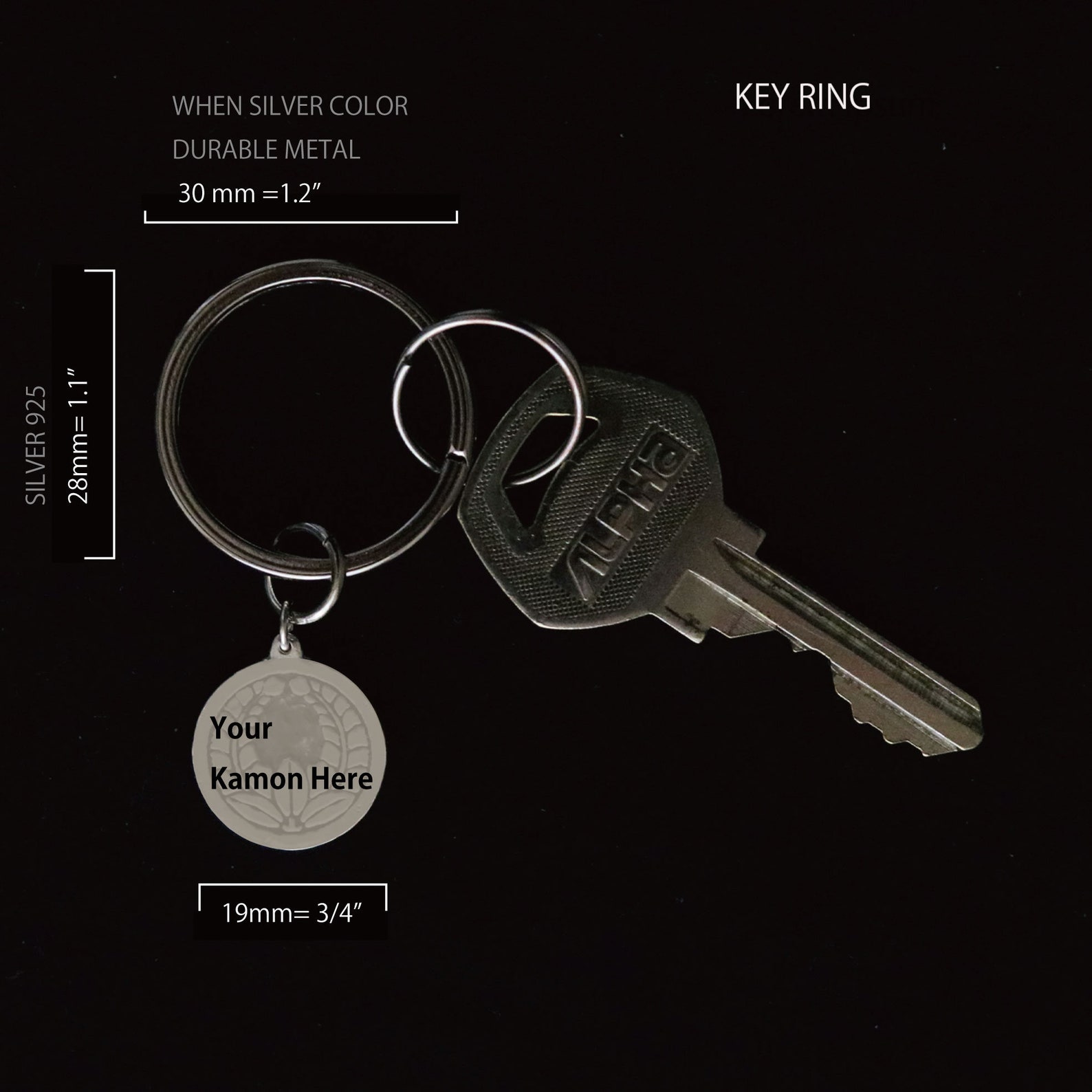 Tosa-oak in a Circle Key Chain Kamon Japanese Family | Etsy