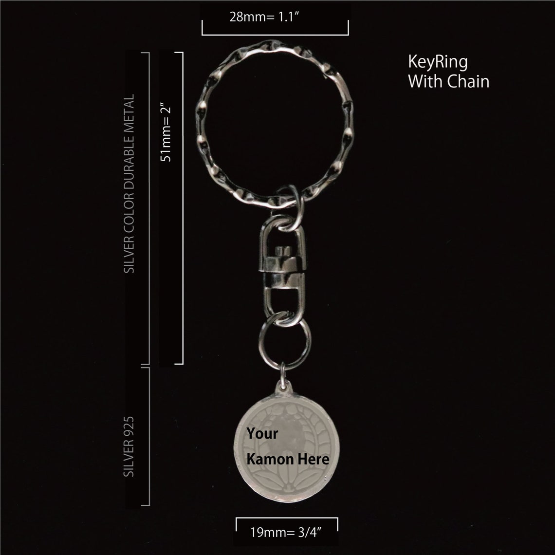 Tosa-oak in a Circle Key Chain Kamon Japanese Family - Etsy