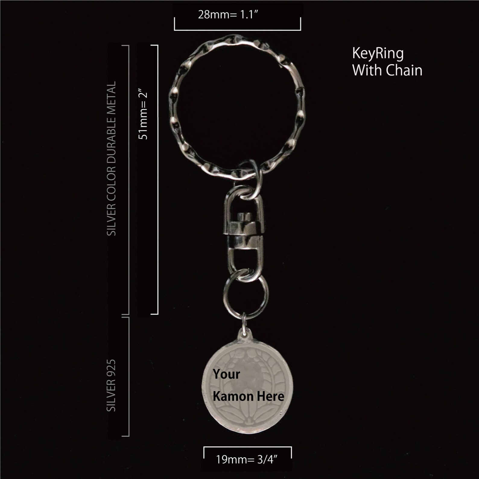 Tosa-oak in a Circle Key Chain Kamon Japanese Family | Etsy