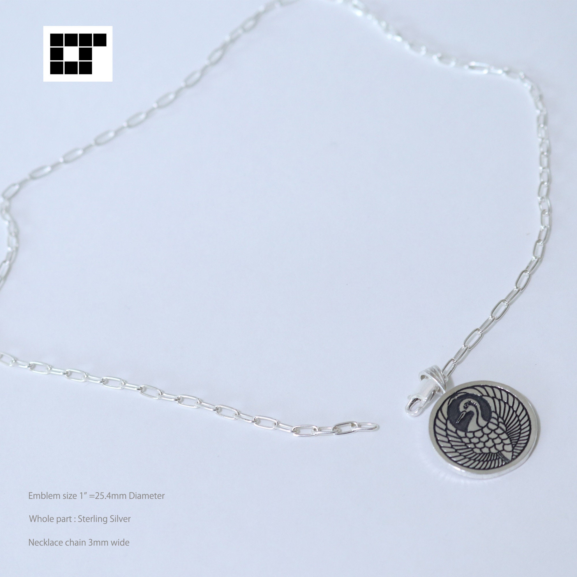 A Crane in a Circle Tsurumaru Kamon Pendant Japanese - Etsy