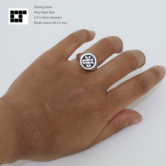 Crossing Arrows in a Circle Small Ring Japanese Kamon Ring - Etsy