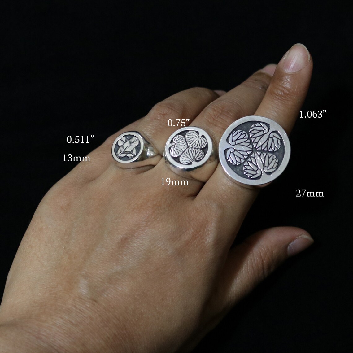 Umebachi Small Ring Japanese Kamon Ring - Etsy