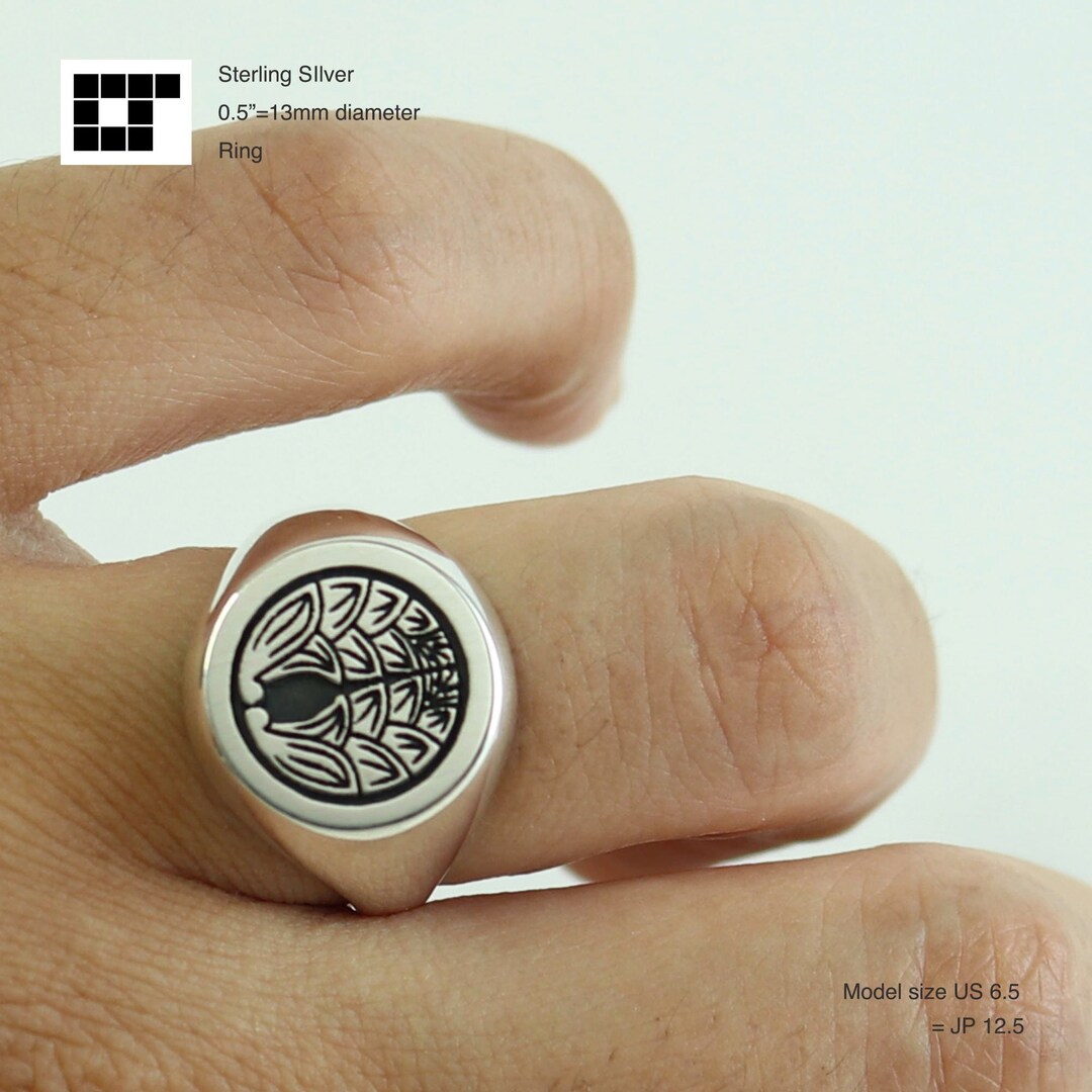 Cuddling Myouga in a Circle- Ring - Japanese Kamon Ring - Etsy