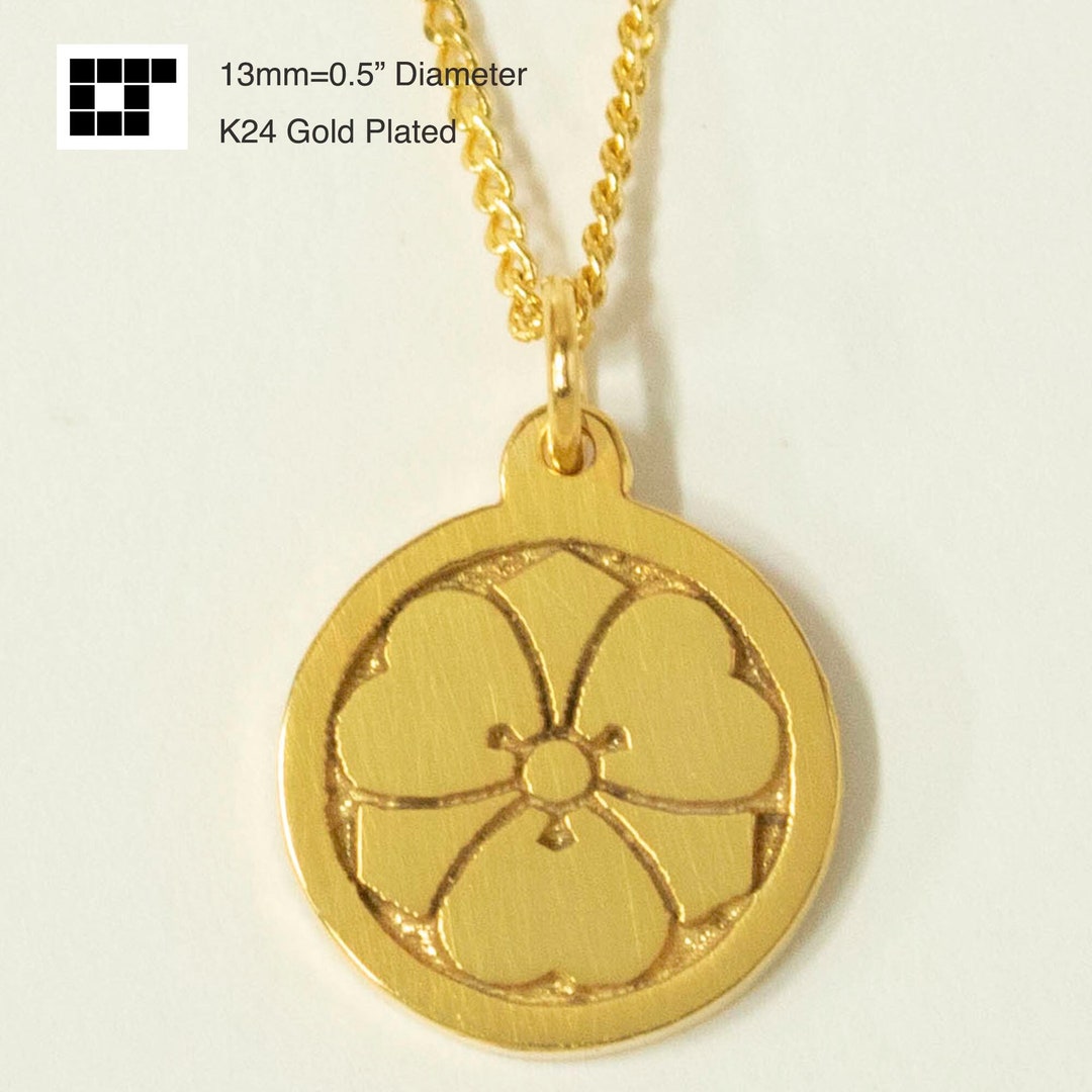 1/2"=13mm Pendant - Ken-katabami in a Circle - Kamon Necklace ...