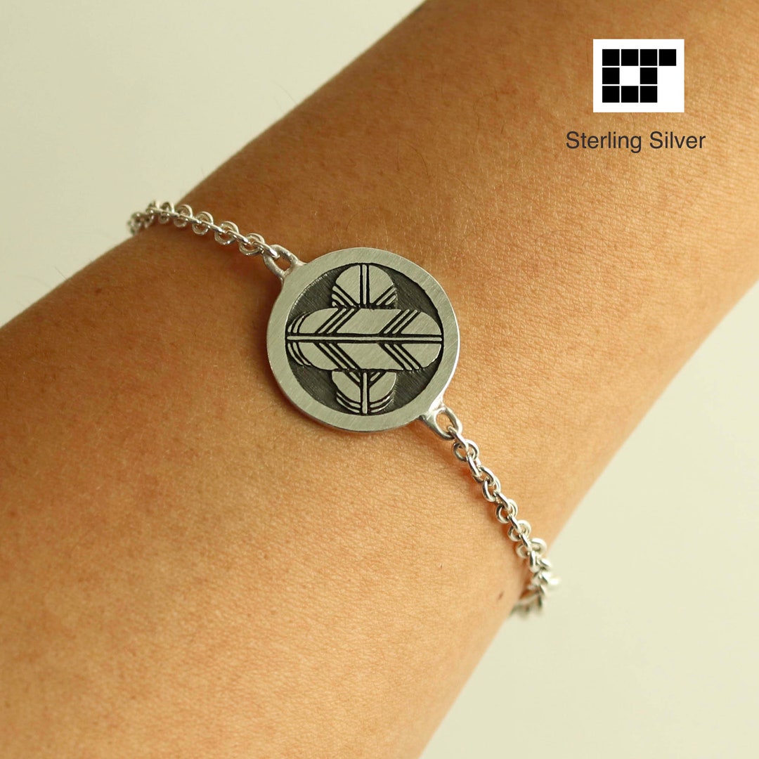 Sterling Silver Bracelet Kamon Japanese Clan Crest Bracelet Maruni ...