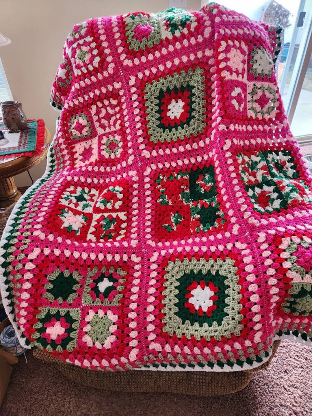 Granny Square Crochet Afghan - Etsy