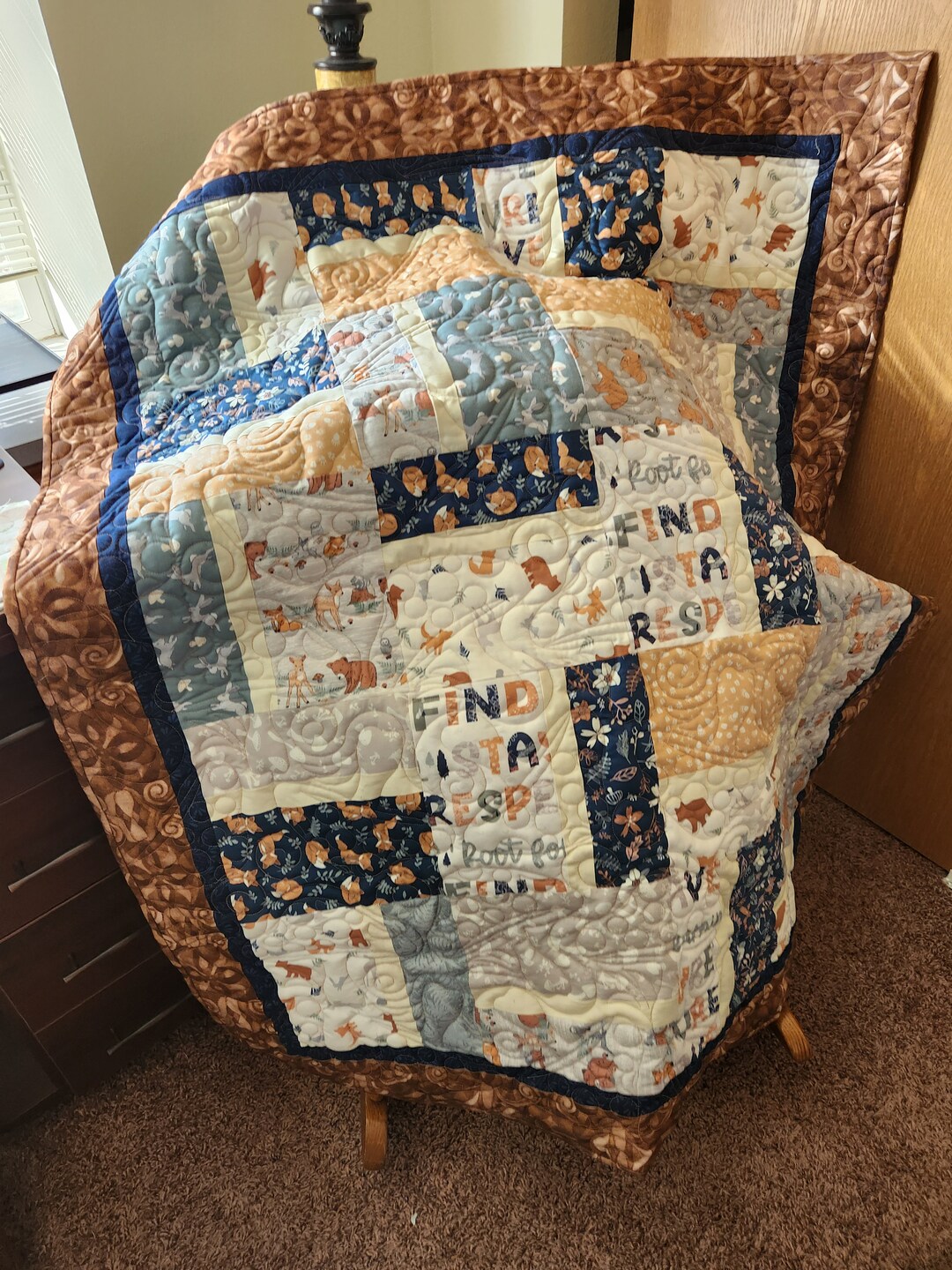 Forest Animals Quilt 44 X 53 - Etsy