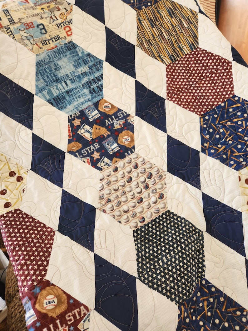 All Star Baseball Quilt (85" X 89") - Etsy