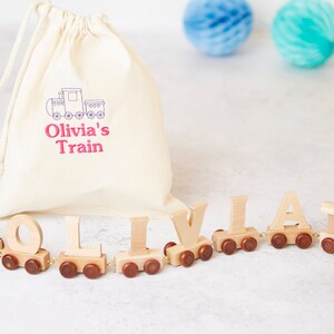 New Baby Gift Personalised Wooden Name Letter Train With - Etsy